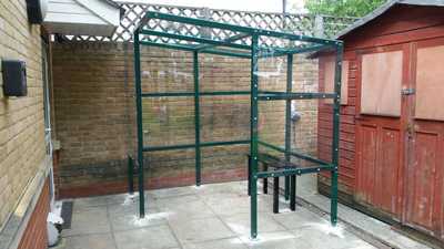 Four Sided Corner Smoking Shelter DWG - Shelter Store Library
