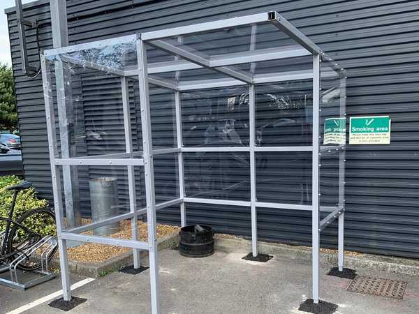 Four Sided Corner Smoking Shelter DWG - Shelter Store Library