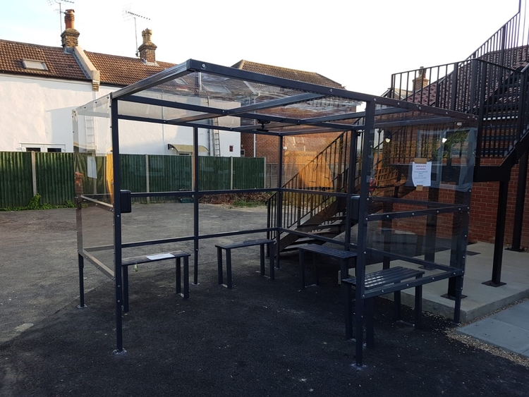 Four Sided Corner Smoking Shelter, Bognor Regis - Shelter Store Blog