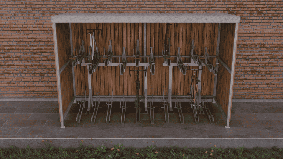 Eco Two Tier Bike Shelter DWG - Bike Dock Solutions